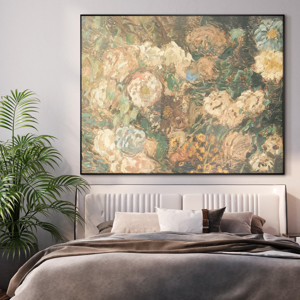 SIGNLEADER Abstract Vintage Impressionist Floral Illustrations Extra Large Framed Wall Art Print ...
